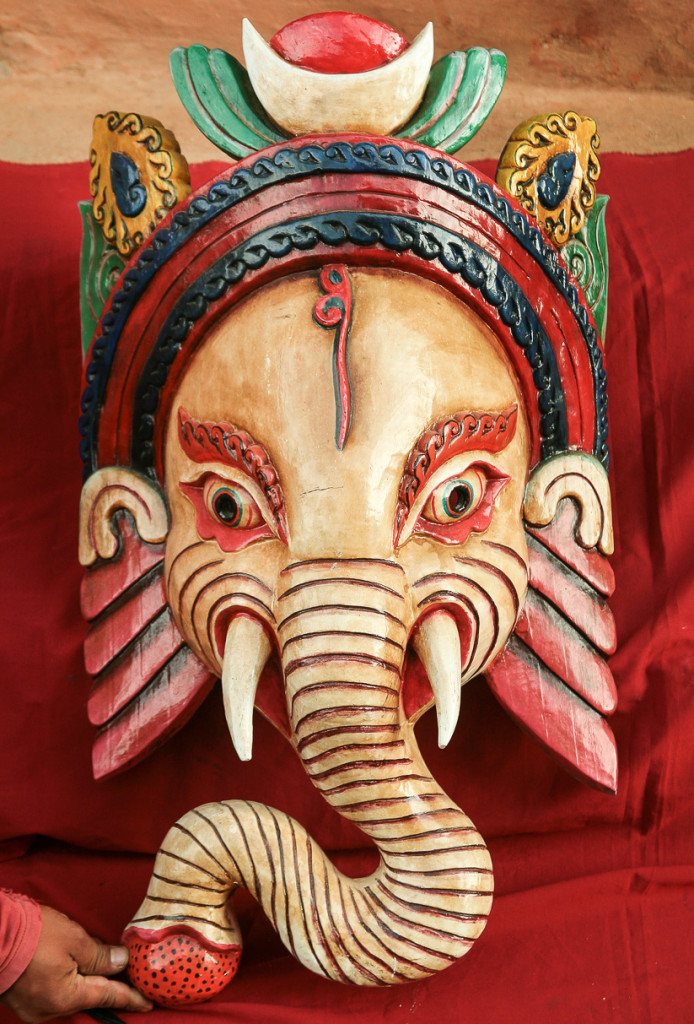 Wooden Mask of Ganesha | traditionalartofnepal.com