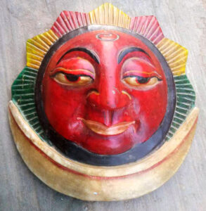 Tibetan-Mask-Sun-and-Moon | Traditional Art of Nepal